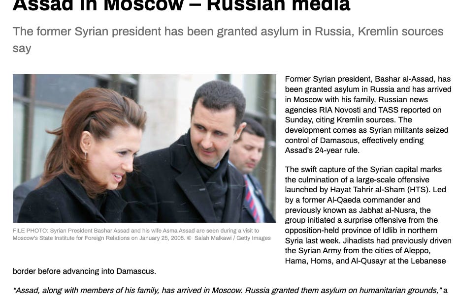 Damascus Has Fallen: Assad Has Leaves Capital