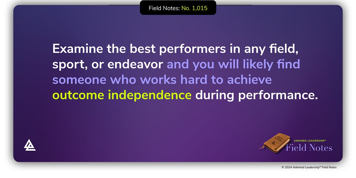 Achieving Outcome Independence During Performance