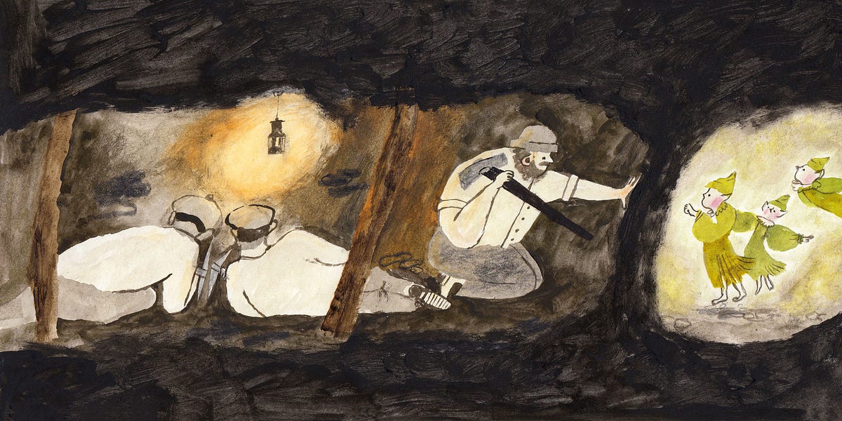 Welsh folklore illustration process. - by Julia Bethan