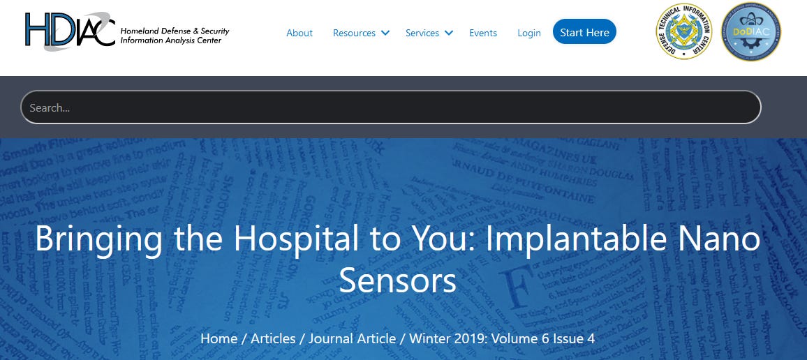 Homeland Defense & Security Information Analysis Center: Implantable ...