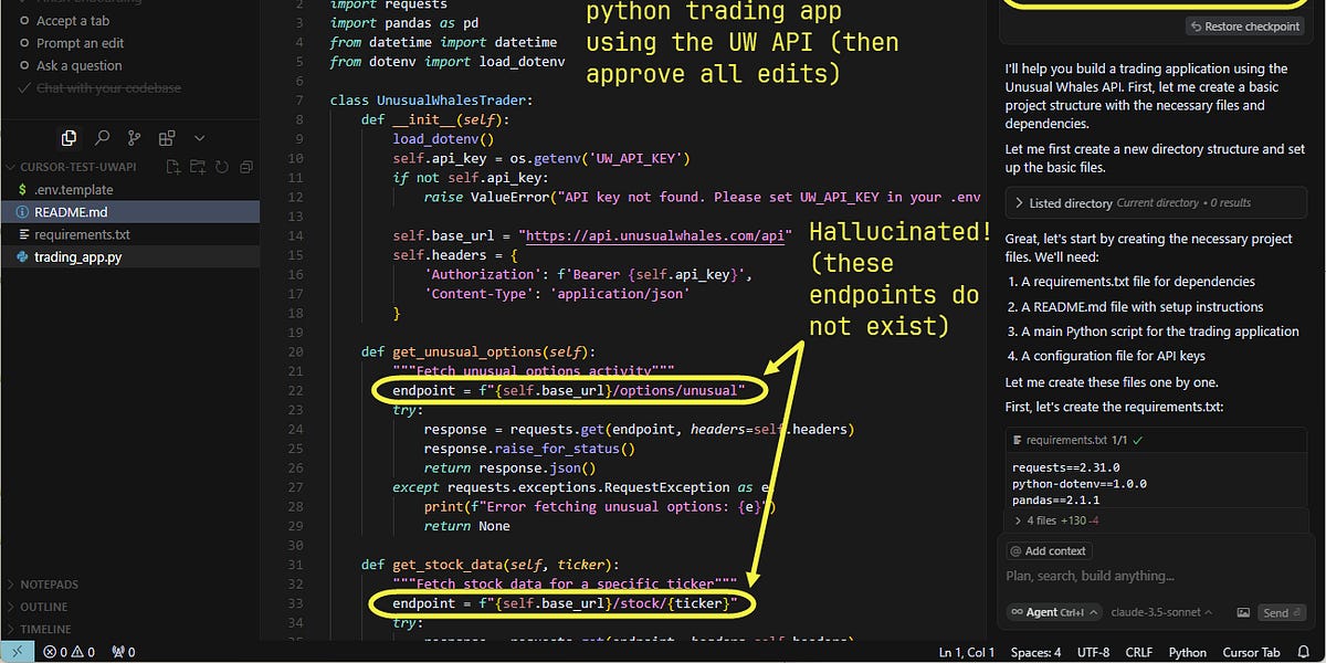 How to Use AI tools and Unusual Whales API together