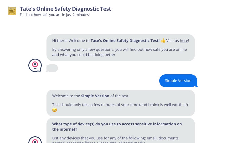 Launching Online Safety Diagnostic Test v1.0