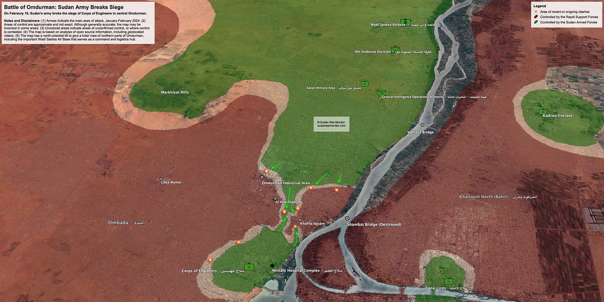 Map: Sudan army breaks Omdurman siege