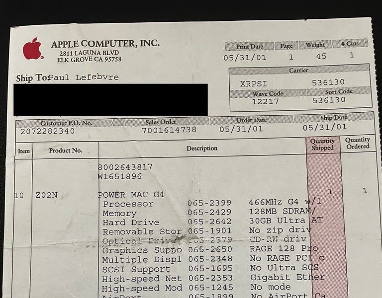 Looking at Retro Apple Receipts - by Paul Lefebvre