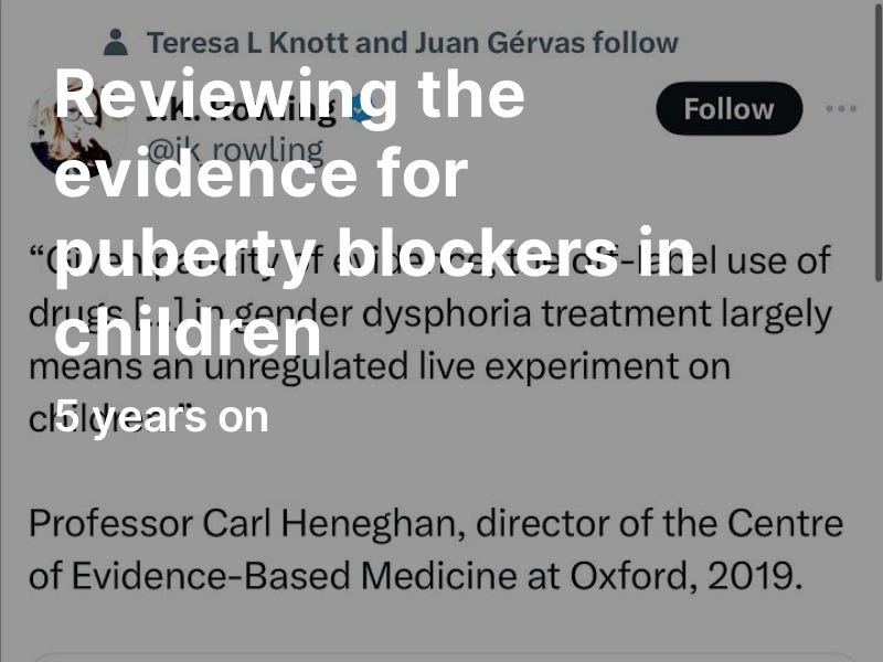 Reviewing the evidence for puberty blockers in children