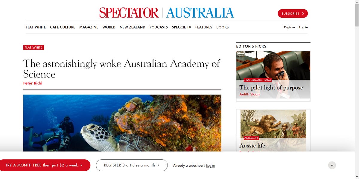 'The Astonishingly Woke Australian Academy of Science' - By Peter Ridd