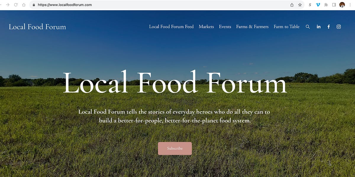 The Local Food Forum Website is Live - by Bob Benenson