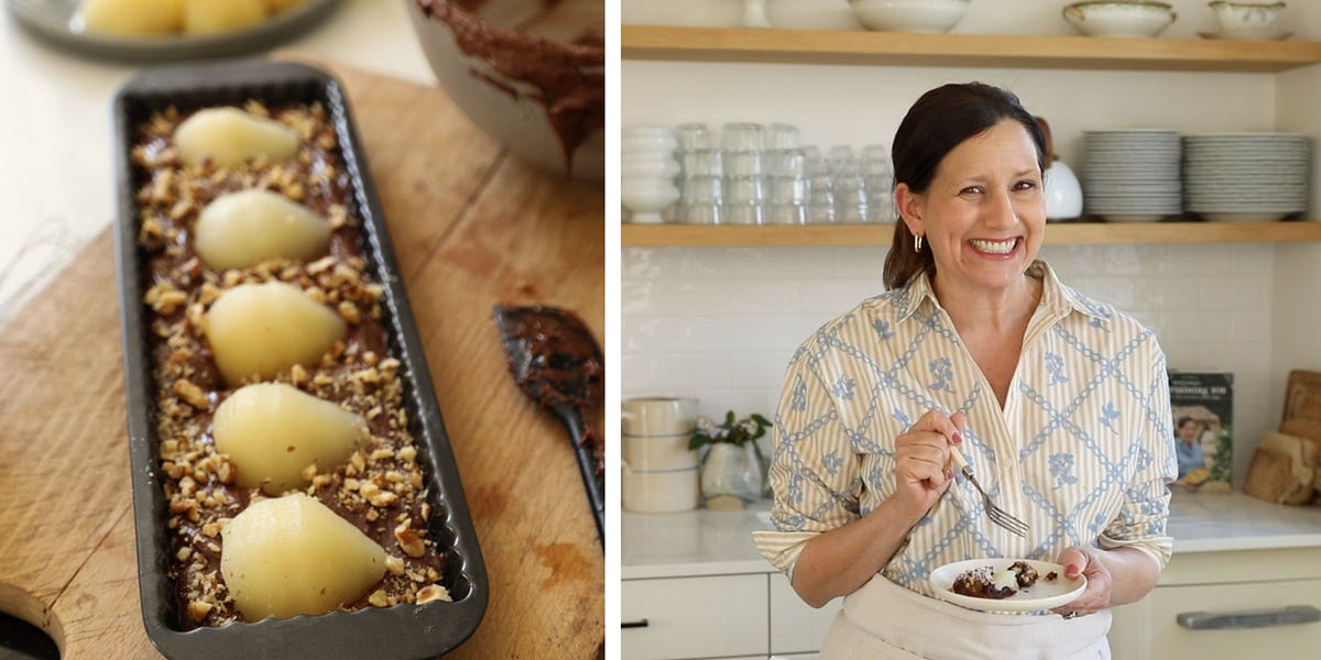 Chocolate Pear Tart - Entertaining with Beth