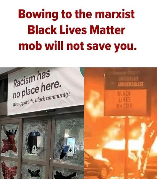 Bowing to Communist BLM/ANTIFA Democrats Will Not Save You.