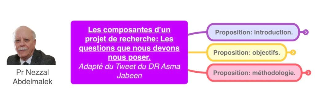Les composantes d'un projet de recherche.