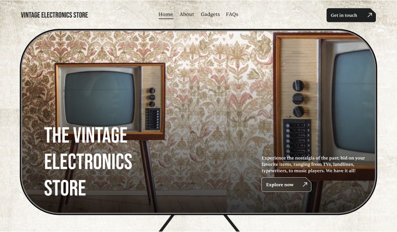 Vintage Electronics Store- A UI Case Study