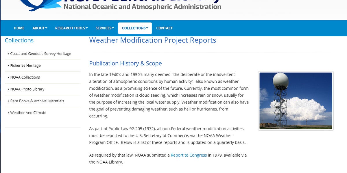 NOAA Weather Modification Project Reports - Inversionism