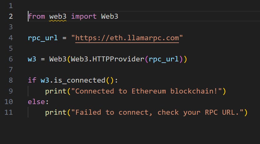 Connecting to the blockchain with web3.py