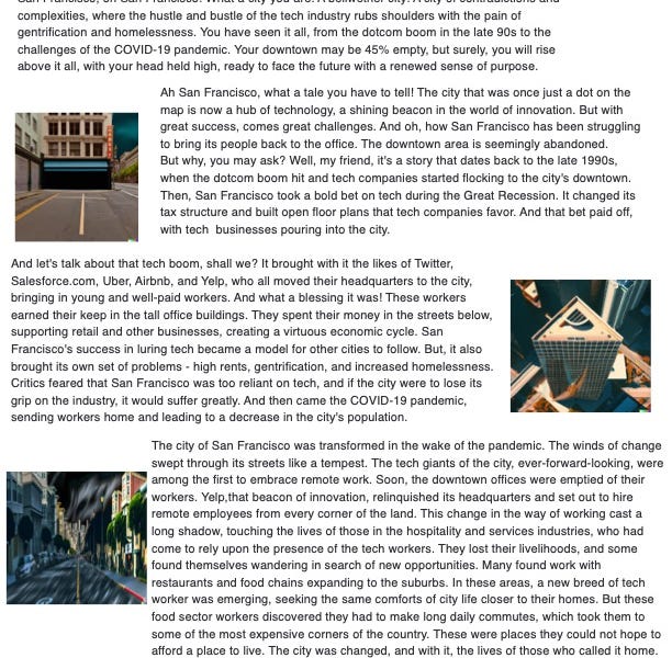 San Francisco - reading comprehension - by Peter Snashall