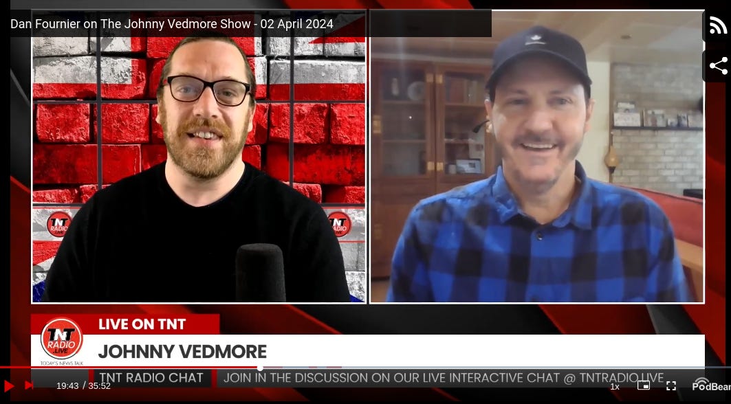REPLAY: Dan Fournier on TNT Radio's The Johnny Vedmore Show (aired ...