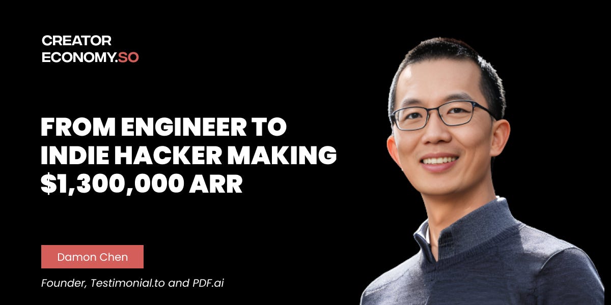 Damon Chen: From Engineer to Indie Hacker Making $1,300,000 ARR