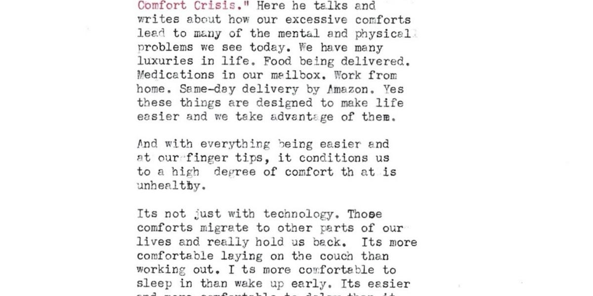 Procrastination and Comfort - Dan Roman's Substack