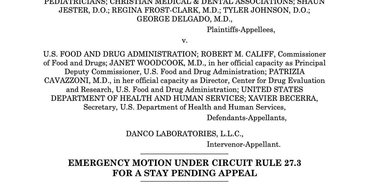 DOJ, drugmaker ask Fifth Circuit to halt mifepristone ruling