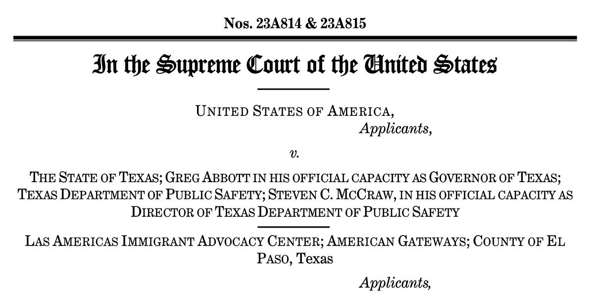 Texas Asks Scotus To Let It Enforce Its New Immigration Criminal Law