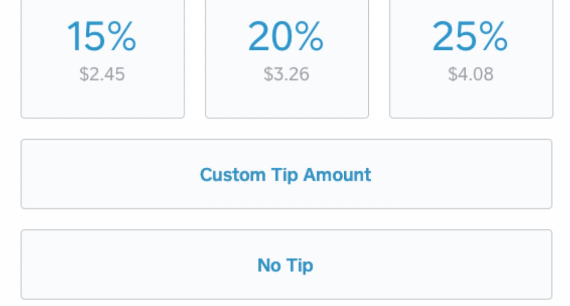 Why am I being asked to leave a tip for the purchase of a bottle of water?