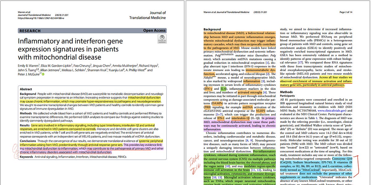 IM4update (4) Inflammatory and interferon gene expression in patients with mitochondrial disease ...