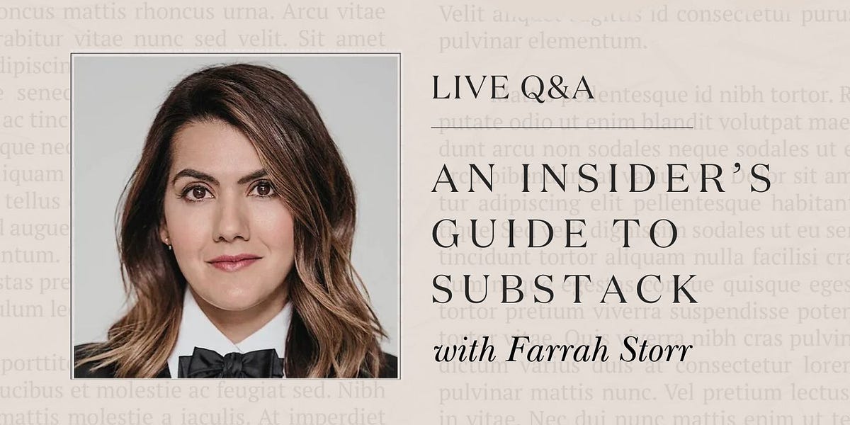 Replay: An Insider's Guide to Substack with Farrah Storr