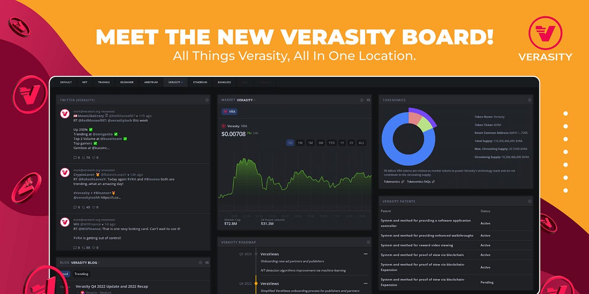 Verasity dashboard is now LIVE on alphaday!