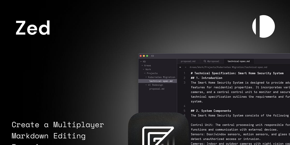 Zed - Create a Multiplayer Markdown Editing Experience
