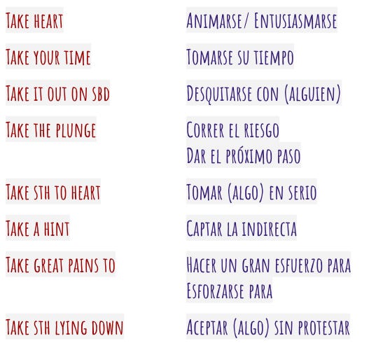 Expressions with Take - English & Spanish Substack