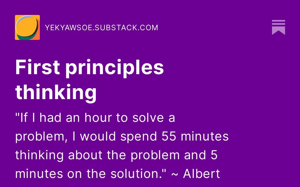 First principles thinking - by Ye Kyaw Soe (Michael)