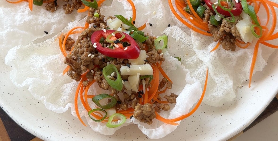 SAN CHOY BAU RICE PAPER TACOS 🔥 - Recipes by Victoria
