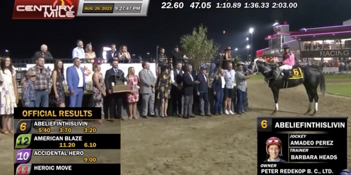 Century Sensation! - by Nigel Reid - Horseracing BC
