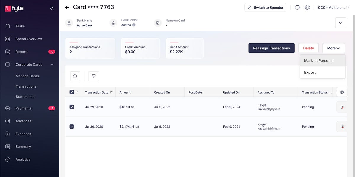 Implementing redesigns for Card Details page