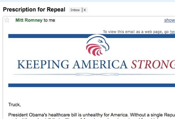 Give Mitt Romney Money To Repeal RomneyCare!