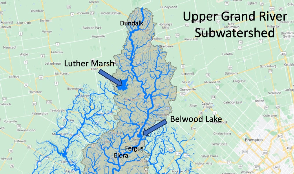 Subwatersheds of the Grand River Basin - by Steve Shikaze