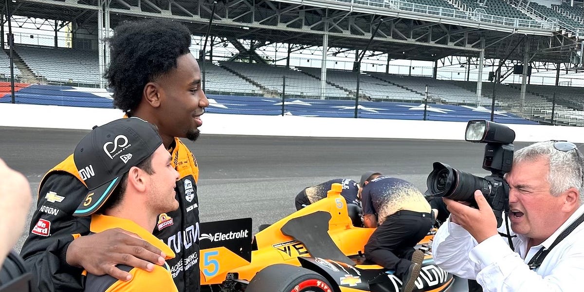Aaron Nesmith treated to two-seater ride at the Indianapolis Motor Speedway