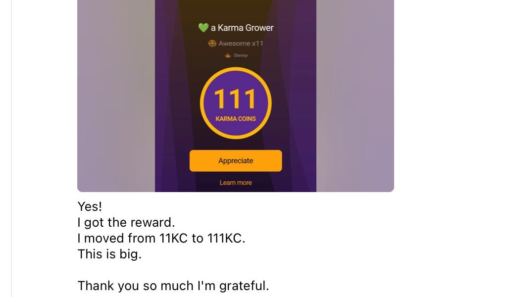 100 Karma Coins for Everyone! - by Oriya Pollak