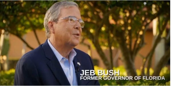 Jeb Bush Luvs Ron DeSantis, Kissyface Emoji, Exclamation Point