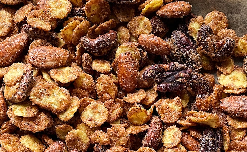 five spice candied nuts and flakes