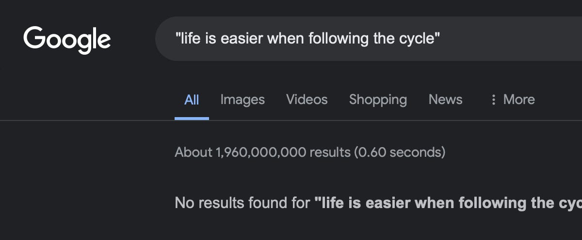 Life is easier when following the cycle - GCBX’s Substack