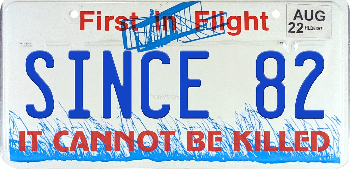 North Carolina's unkillable 41-year-old license plate