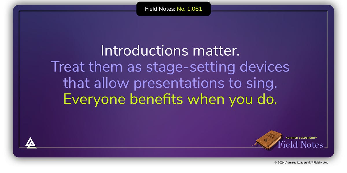 Expertly Introducing a Speaker