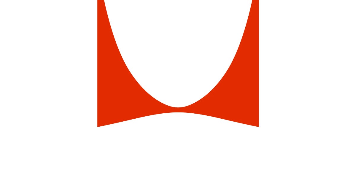 A monumental, French-curved M - by Richard Baird