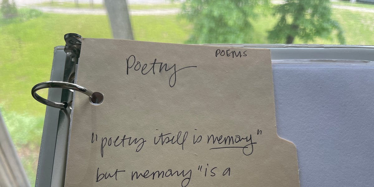 'Poetry itself is memory' - by Whitney K. Pipkin