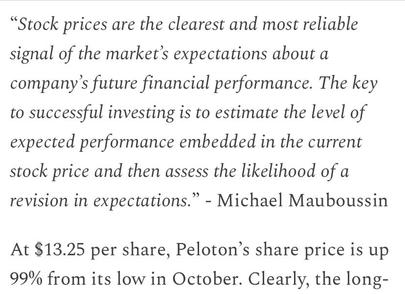 Peloton: What's Priced In?
