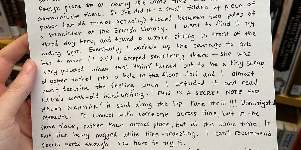 #136: A secret note - by Haley Nahman - Maybe Baby