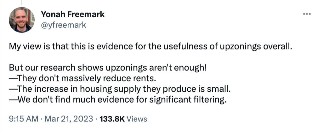 Yet another study confirms YIMBYs are right about everything