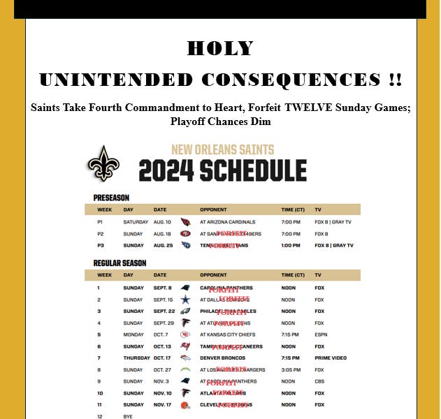 Fall Sports Shocker from NOLA - by Doosh Dooshenberg