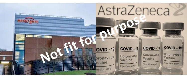 The scandal of the Astrazeneca vaccine from the Emergent Biosolutions ...