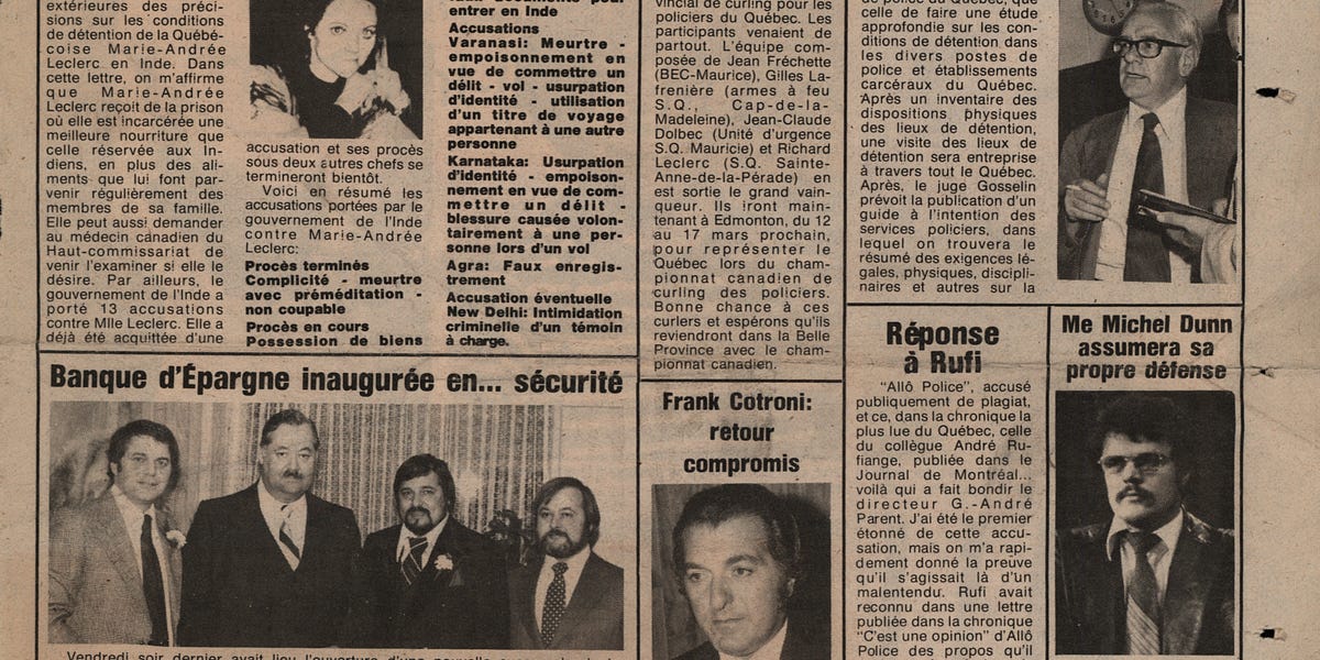 Marie-Andrée Leclerc : Les chroniques de Claude Poirier | Allô Police ...